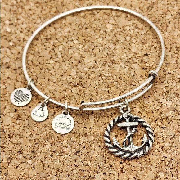 Alex and Ani | Jewelry | 33 Alex Ani Silver Anchor Expandable Charm ...